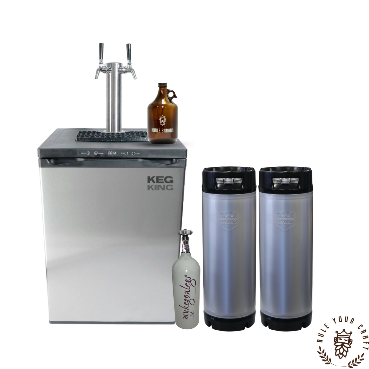 Kegerator Fridge Package | Keg King Keg Master XL Premium Double Tap ...