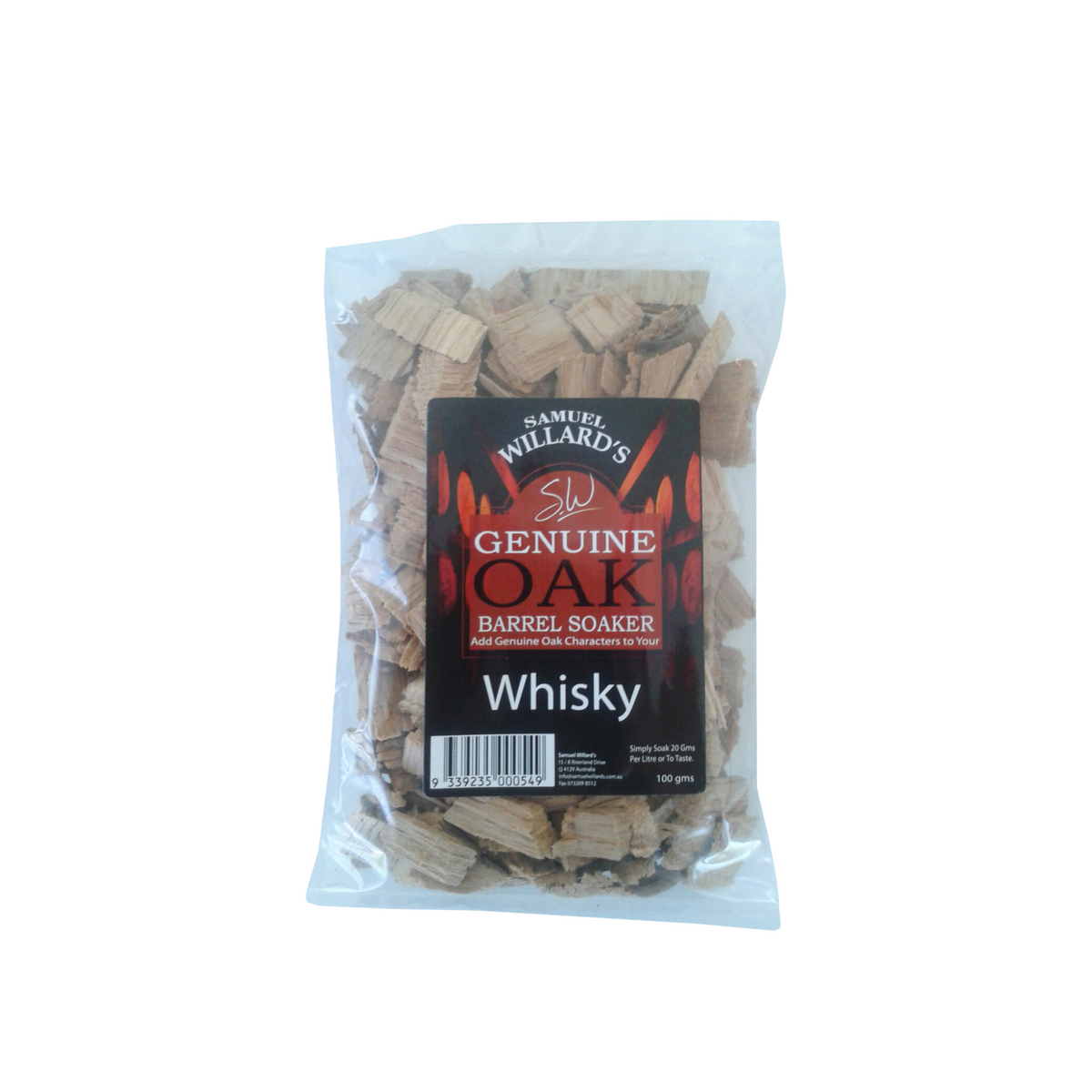 Samuel Willards Whisky Oak Soaking Chips 100g | Noble Barons — Noble ...
