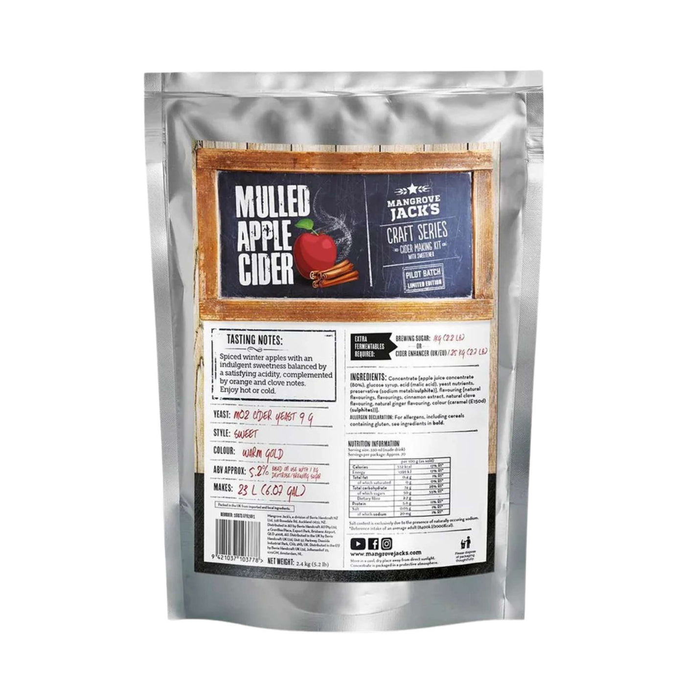 Mangrove Jack's Mulled Apple Cider Home Brew Kit | Noble Barons — Noble ...
