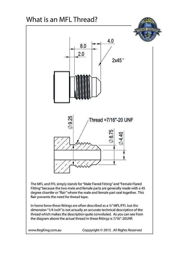 MFL Tap Shank Adaptor — Noble Barons Home Brew Supplies